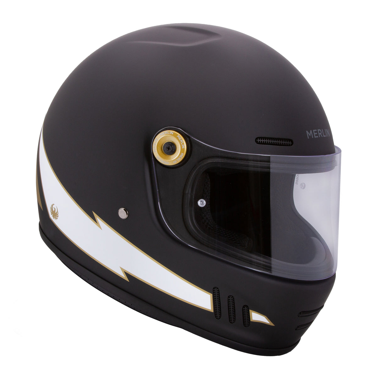 Revival Vintage Full Face Helmet - Flash Matt Black – Armadillo Customs